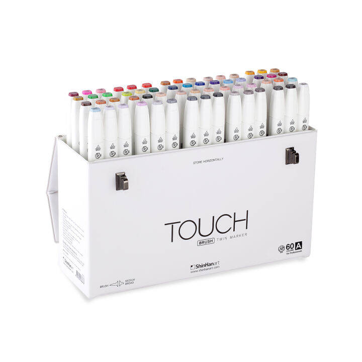 TOUCH TWIN 60 BRUSH MARKER SET A / มาร์คเกอร์หัวพู่กัน-หัวตัดขนาดกลาง ...