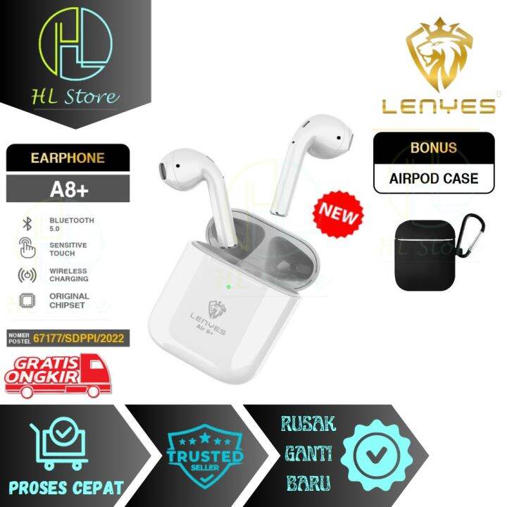 Airpods TWS Lenyes Air 8+ wireless Version 5.0 for IPHONE, IOS & ANDROID | Lazada Indonesia
