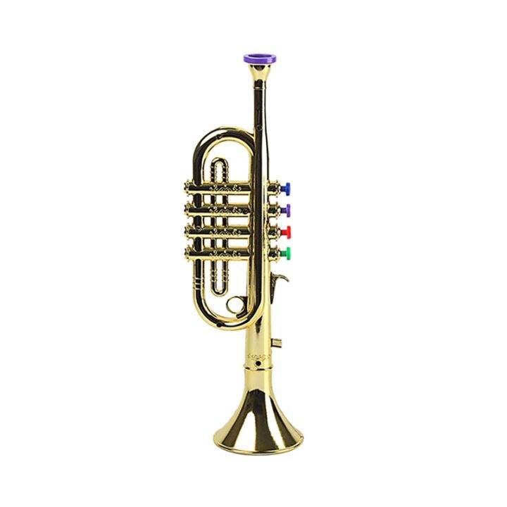 Kids Plastic Trumpet with 3 Colored Keys for Early Developmental Music ...