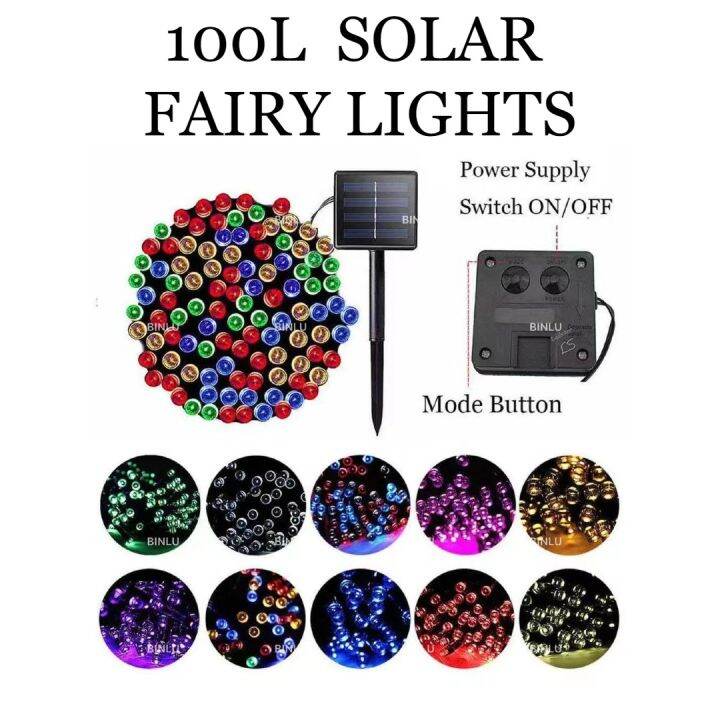 100 LED LIGHT SOLAR FAIRY LIGHT WATERPROOF LED STRING FOR OUTDOOR ...