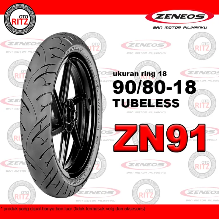 Ban Motor Ring 18 Zeneos 90/80-18 Tubeless ZN91 Gajah Tunggal | Lazada ...