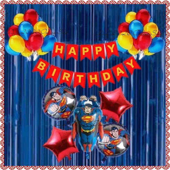 Birthday Set #8880129 Superman Theme Party Decoration | Lazada PH