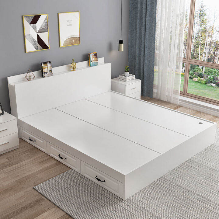 Spot parcel post Tatami Bed Solid Wood Bed 1.5 Mi Modern Minimalist ...