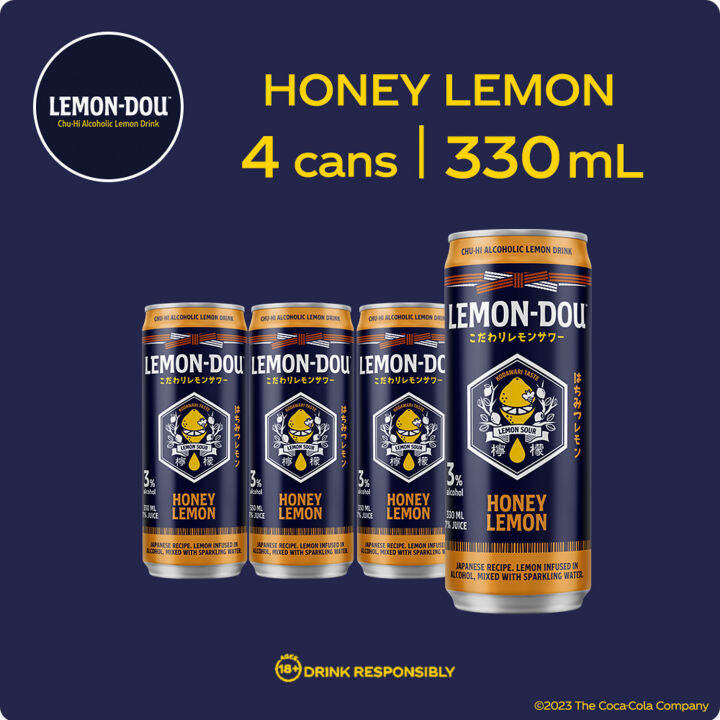 Lemon-Dou Honey Lemon 330mL 3% Alcohol Chu-hi - Pack of 4 | Lazada PH
