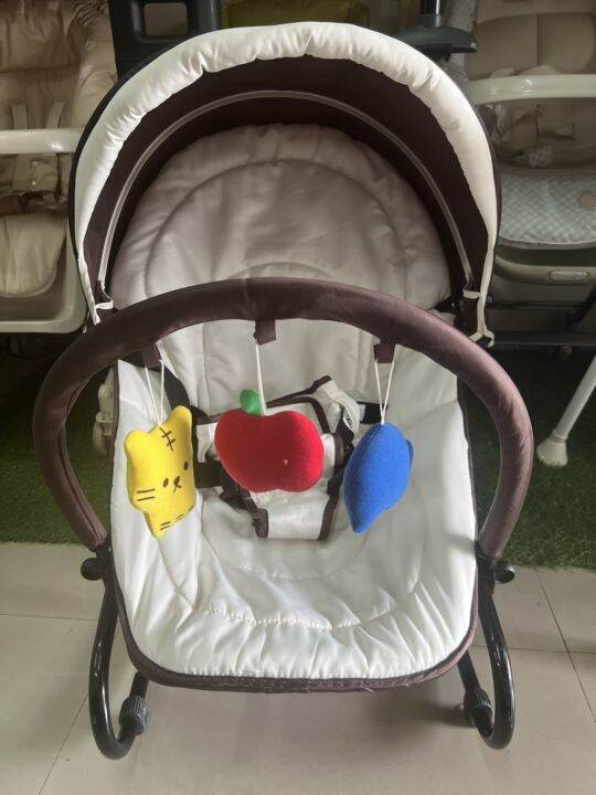 เปลโยกเด็ก Smart Angel สีขาว (มือสองญี่ปุ่น) สภาพสวย 90% ขนาดใหญ่ ...