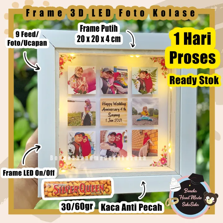 KADO ULANG TAHUN FRAME KOLASE FOTO KADO HADIAH ANNIVERSARY UNTUK PACAR ...