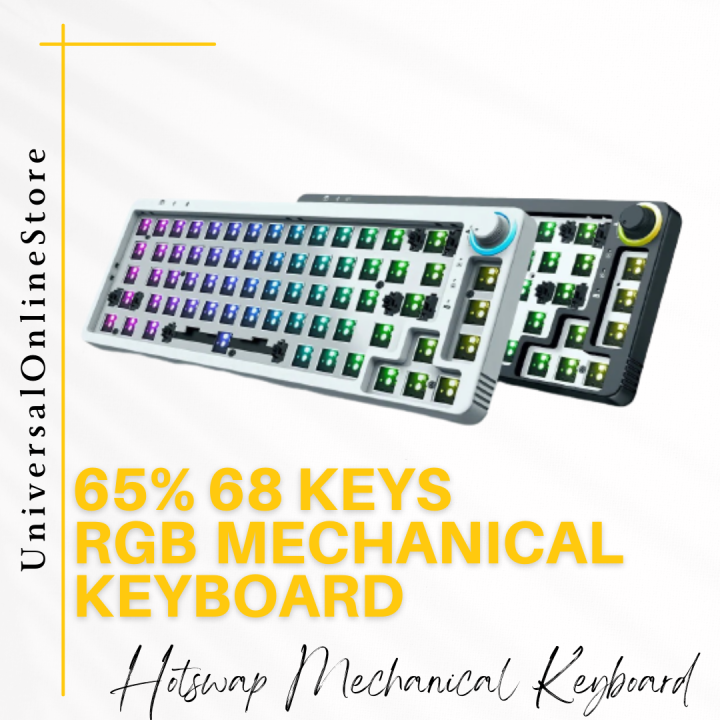 TM680 65% 68keys Custom Mechanical Keyboard Kit With Knob RGB 3 5 PIN ...