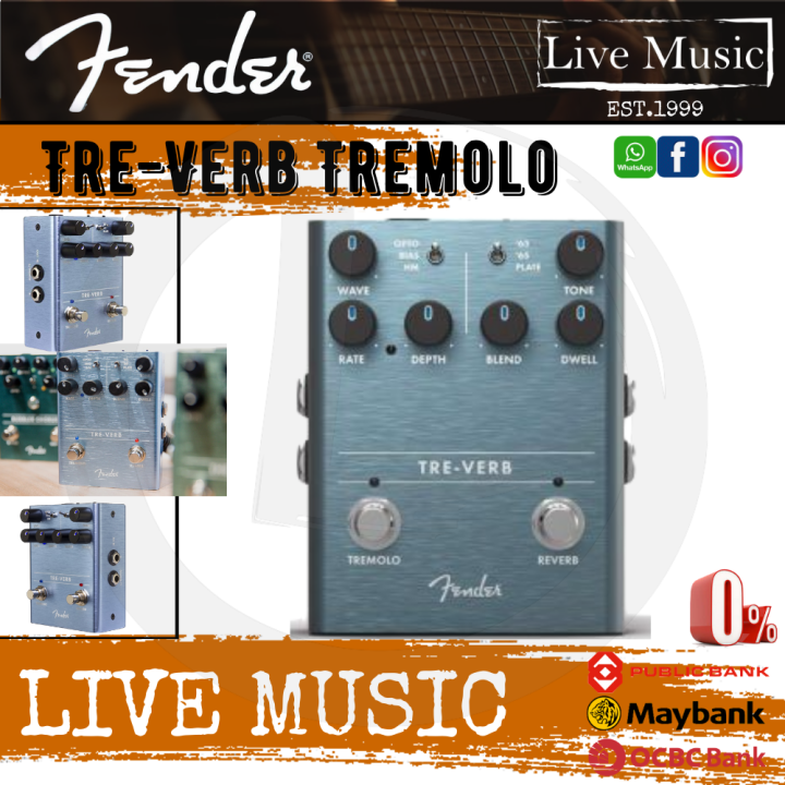 Fender Tre-Verb Tremolo Reverb Guitar Effects Pedal | Lazada