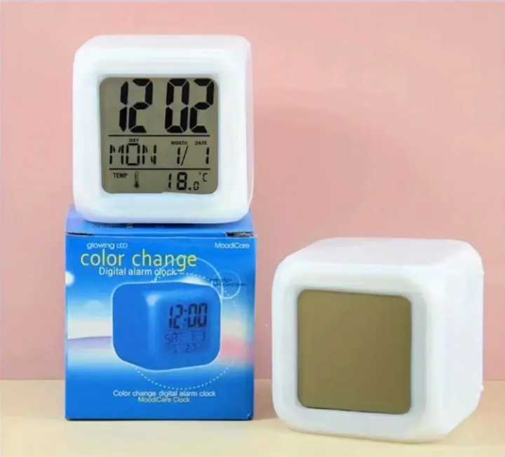 BENMIL LED 7 Color Changing Digital Clock Display Table Alarm Clock ...