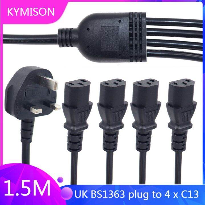 UK BS1363 Male To 4 X C13 Female Adapter Splitter Power Extension Cable ... UK BS1363 Male To 4 X C13 Female Adapter Splitter Power Extension Cable ...