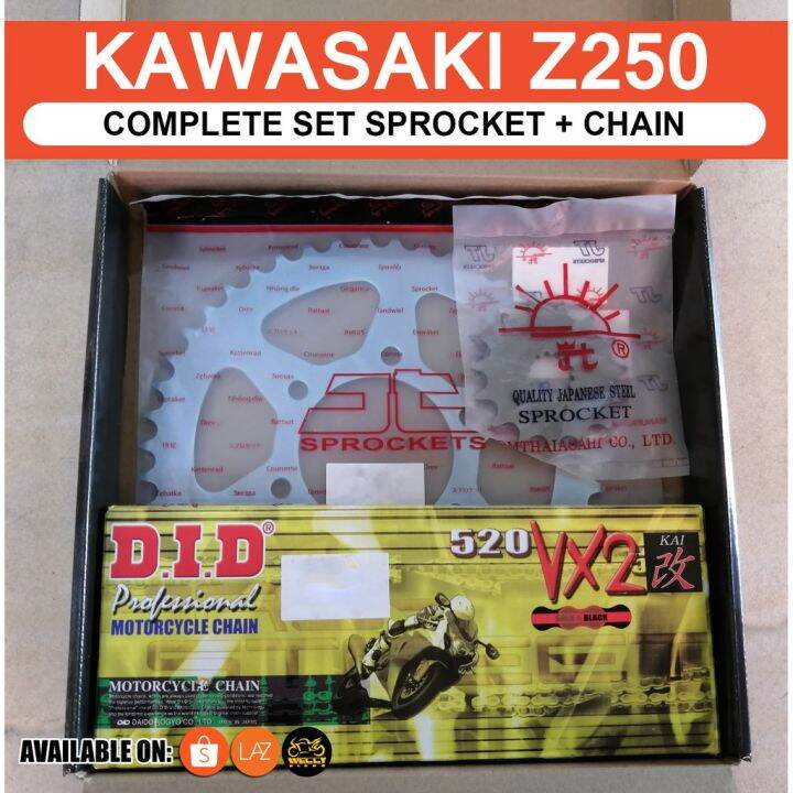 Sprocket Chain Kawasaki Z250 / Ninja 250 / Versys X250 Full Set DID ...
