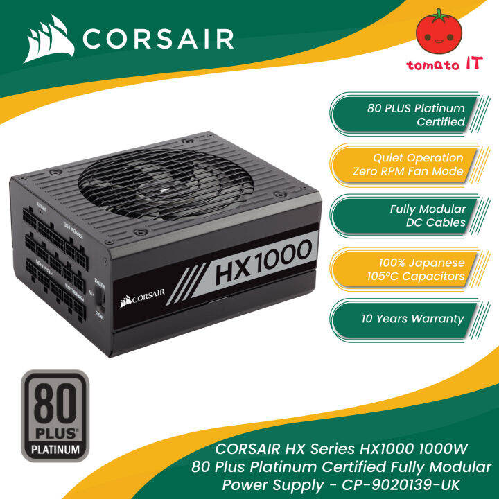 CORSAIR HX Series HX1000 1000W 80 Plus Platinum Certified Fully Modular ...