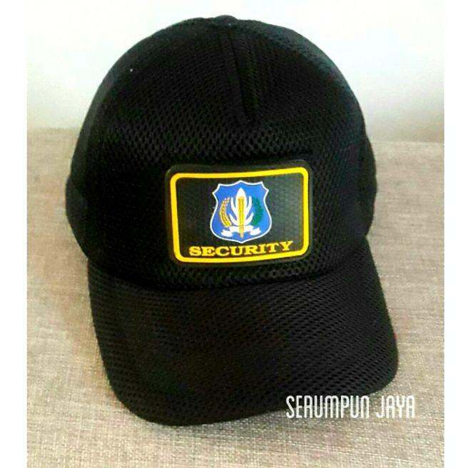 TOPI SECURITY LOGO BIRU JARING DOUBLE MESS + PATCH | Lazada Indonesia