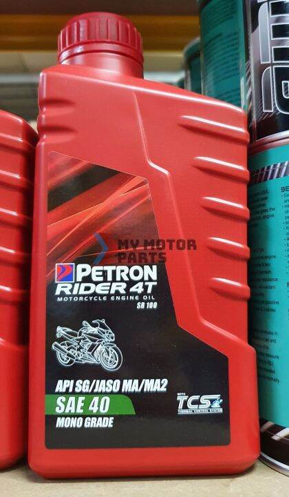 PETRON RIDER 4T SAE40 API SG JASO MA MA2 MONO GRADE WITH THERMAL CONTROL SYSTEM MOTORCYCLE OIL ...