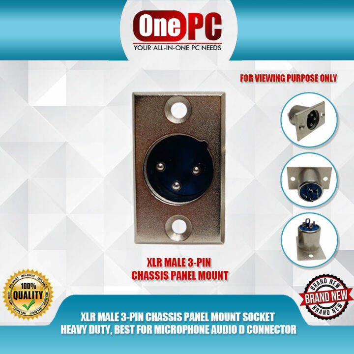 ONE PC XLR MALE 3-PIN CHASSIS PANEL MOUNT SOCKET HEAVY DUTY, BEST FOR ...