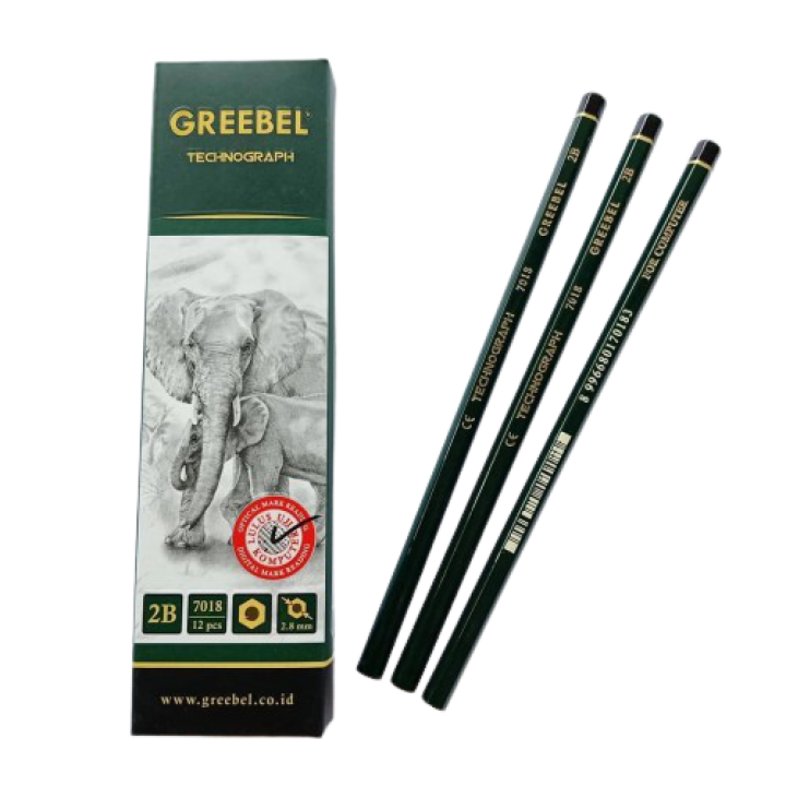 Pensil 2B greebel 7018 Hexagonal pencil grebel gribel sd tk | Lazada ...