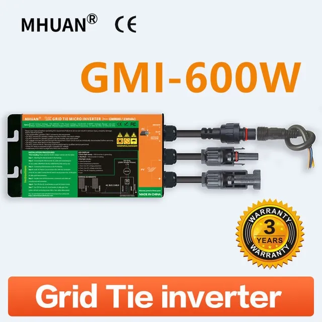 500W 600W 700W MPPT Solar PV Grid Tie Micro Inverter GMI Series อินพุต26V-46V DC เอาต์พุต110V ...