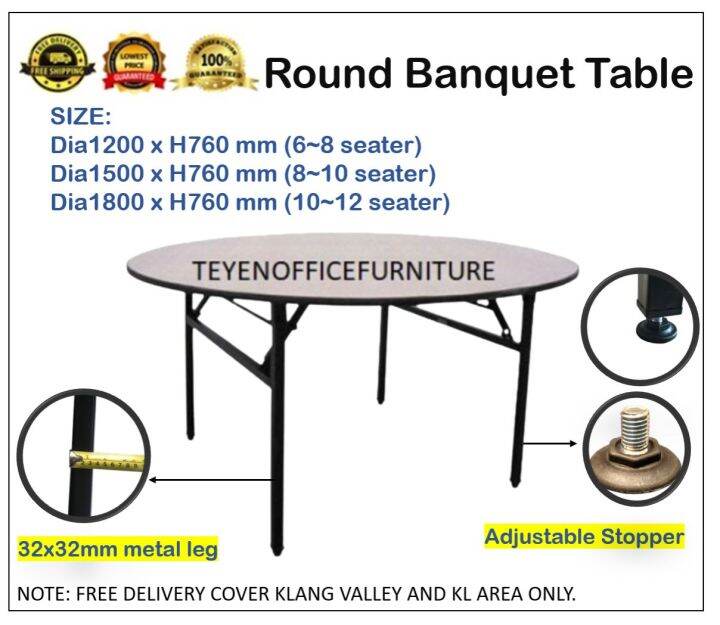 Round Banquet foldable table/ meja dewan/seminar/dewan makan/meja ...
