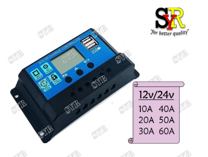 PWM Solar Charger Controller 12v/24v 10A 20A 30A 40A 50A 60A Lithium / Lead Acid / Lithium Iron ...