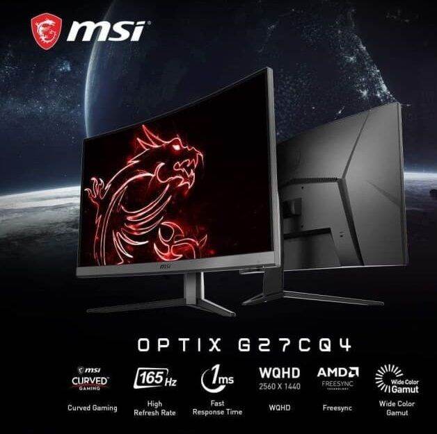 Monitor Gaming MSI Optix G27CQ4 CURVED WQHD 165Hz 27 Inch | Lazada ...