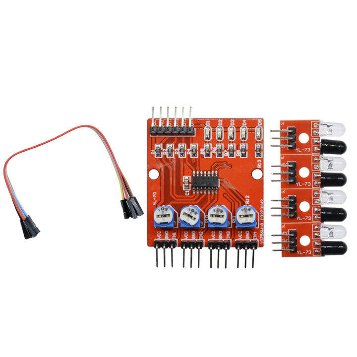DIYMORE Four Way 4 Channel Infrared Detector Tracking Line Obstacle ...