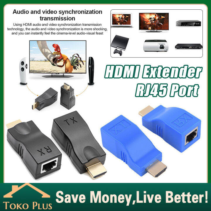 HDMI Extender 30M Adapter RJ45 Female to HDMI Male Support 4K Kabel LAN ...