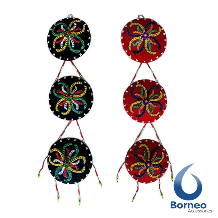 Hiasan Dinding Topi Dayak Motif Sulam Tumpar Khas Kalimantan | Lazada ...