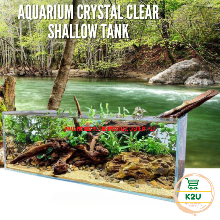 AQUARIUM Fish Tank Crystal Clear Tank Shallow Tank 30CM/ 36CM/ 40CM ...