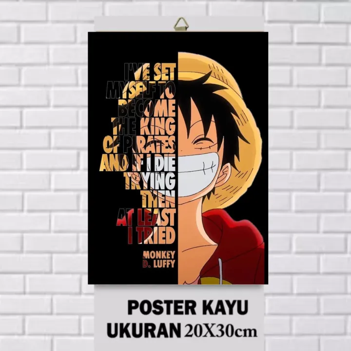 POSTER KAYU ONE PIECE/POSTER ANIME ONE PIECE/POSTER PAPAN MDF/UKURAN ...