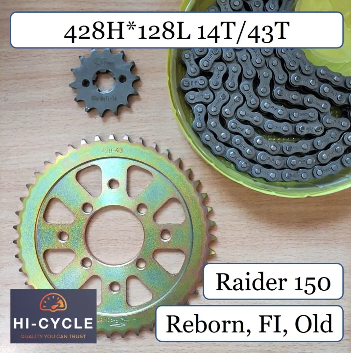 Suzuki Raider 150 Reborn / FI / Old Chain and Sprocket Set Lighten 14/ ...