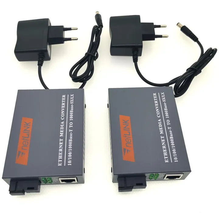 1 pairs HTB-GS-03 Gigabit Fiber Optical Media Converter 10/100/1000Mbps Single Mode Single Fiber ...