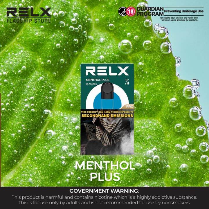 VAPE RELX Pod Pro -1 Pack- Menthol Plus 50mg/GHW(Vape Juice) | Lazada PH