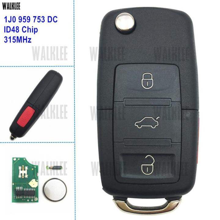 Walklee 1j095975รถกอล์ฟ3dc รีโมทกุญแจสำหรับ Vw/ Volkswagen Hlo 1j0 959 ...