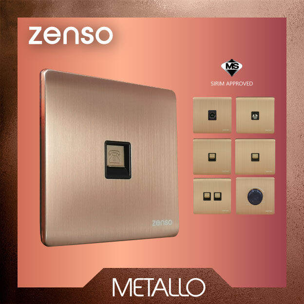Zenso Metallo Series Switches & Sockets ( Aluminium Gold/Stainless ...