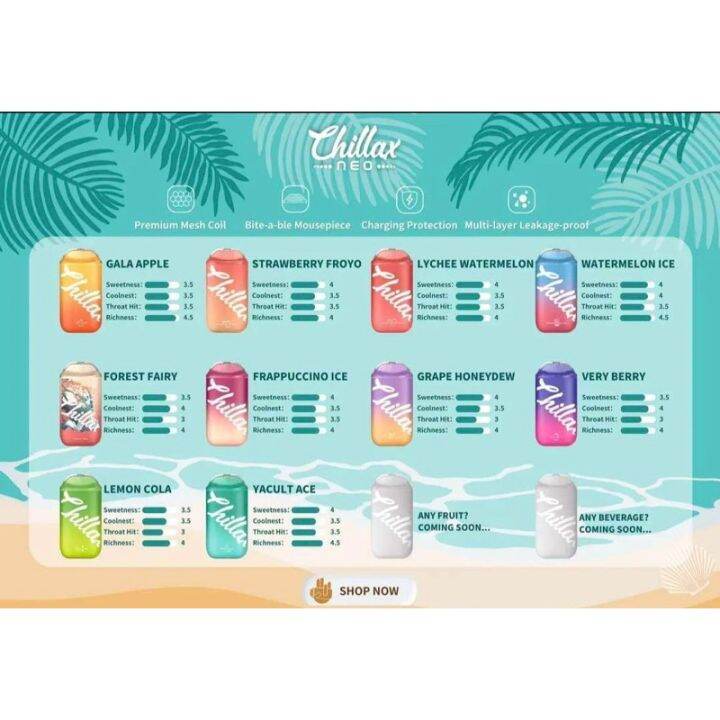 CHILLAX NEO 8000PUFFS DISPOSABLE POD KIT | Lazada PH