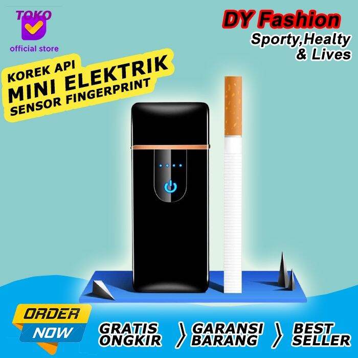 korek api elektrik cas mini slim listrik MN477 lighter unik fingerprint ...