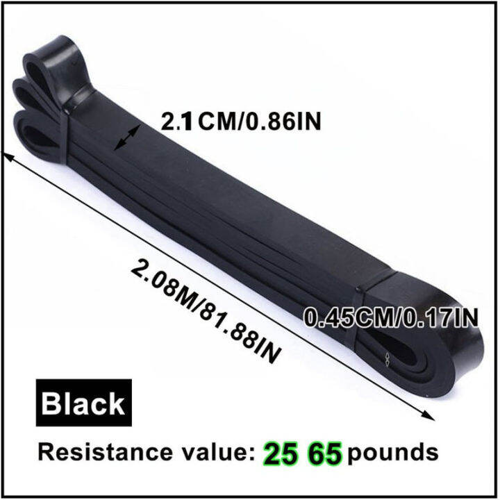 (BLACK) Gym Natural Latex Resistance Band Elastic Band Exercise Loops ...