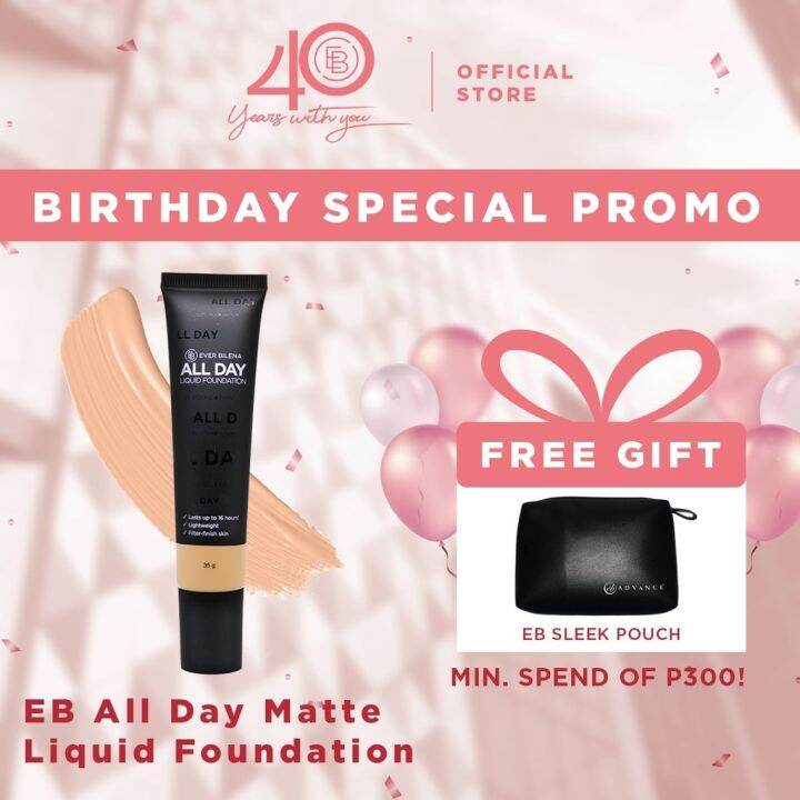 EB All Day Matte Liquid Foundation 35g [Full coverage Natural Finish ...