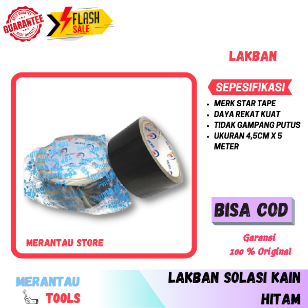 Lakban Solasi Isolasi Solasiban Kain Hitam Anti Bocor Super Kuat Tidak ...