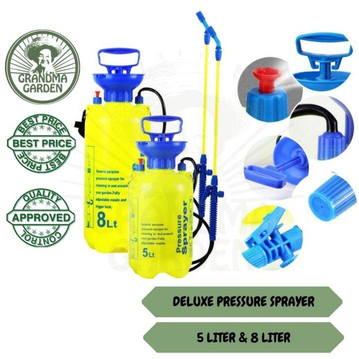 👵 DELUXE GARDEN PRESSURE SPRAYER 5L & 8L / GARDENING SPRAY PRESSURE ...