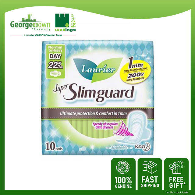 LAURIER PAD SUPER SLIM GUARD DAY WING ULTRA ABSORBENT 22.5CM 10S | Lazada