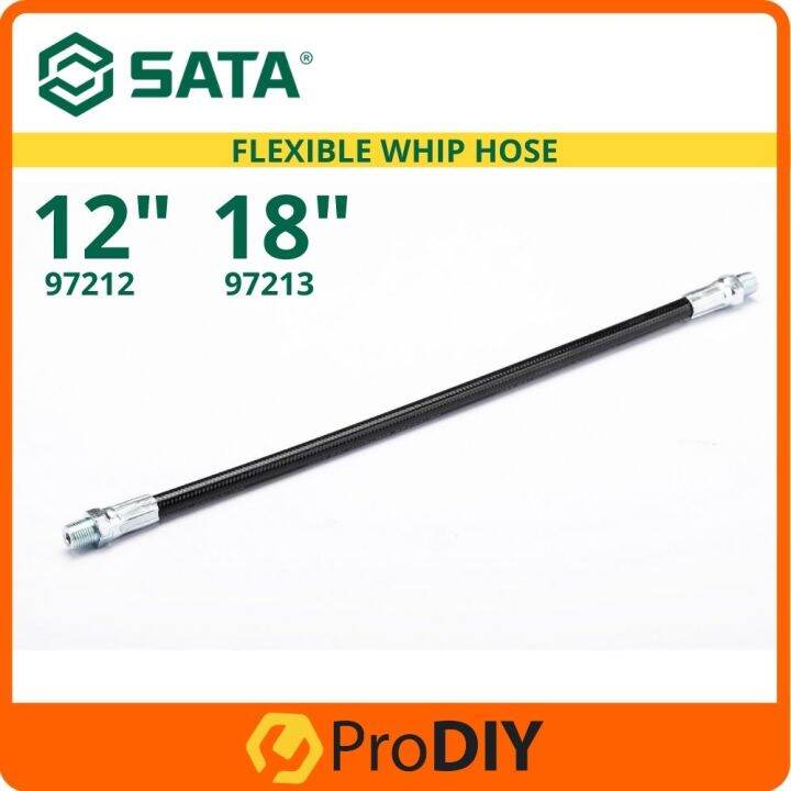 SATA 12" & 18" High Pressure Flexible Wh!p Nylon Hose Grease Gun ...