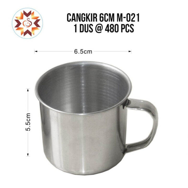 CANGKIR STAINLESS STEEL SS 6.5 CM CANGKIR KOPI TEH MINIMALIS ANTI KARAT ...