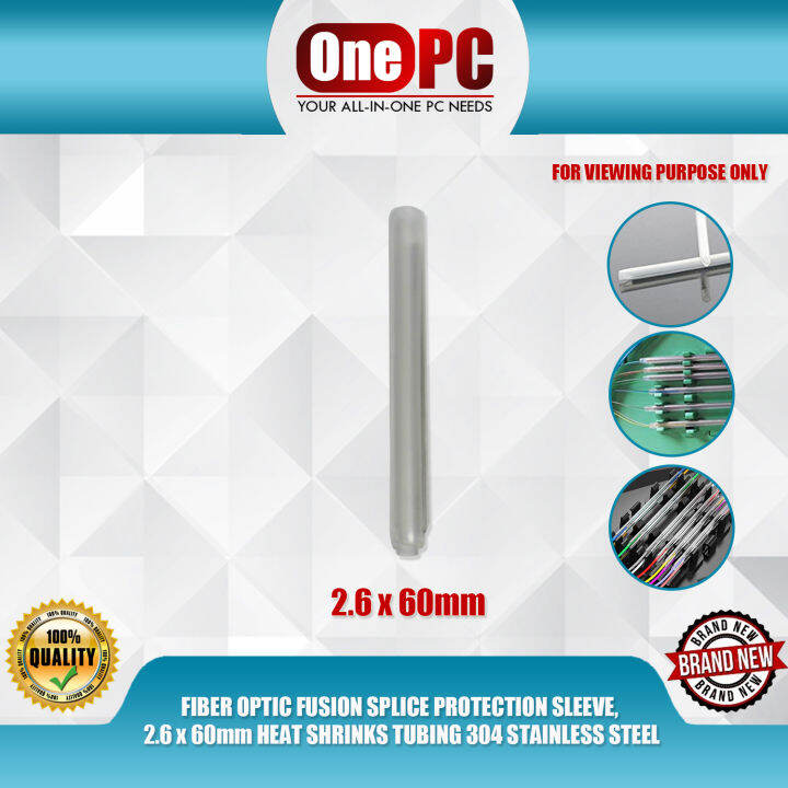 FIBER OPTIC FUSION SPLICE PROTECTION SLEEVE, 2.6x60mm HEAT SHRINKS ...