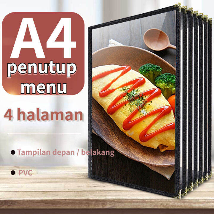 A4 Buku Menu Restoran Kulit Cover Pelindung Menu Cover Menu Sampul Buku ...