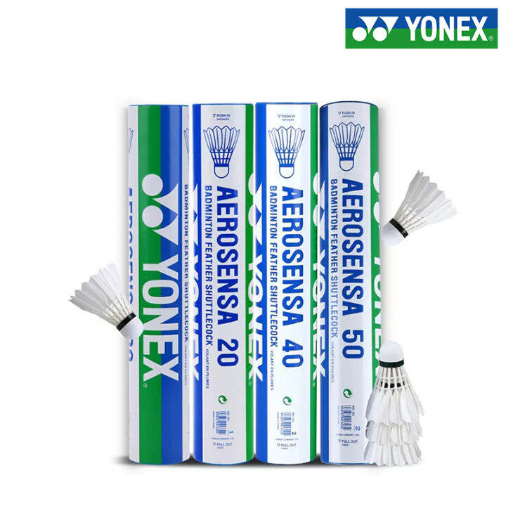 YONEX BADMITON AS-50 Shuttlecock Pack of 12PCS Feather Shuttlecocks ...