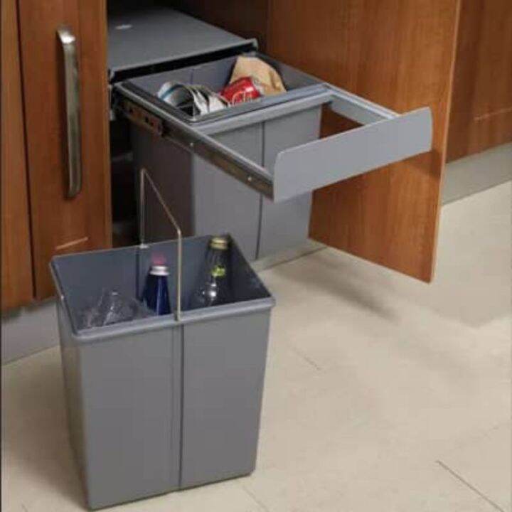 AIM-(Ready Stock)kitchen cabinet soft close sliding pull out dusbin ...