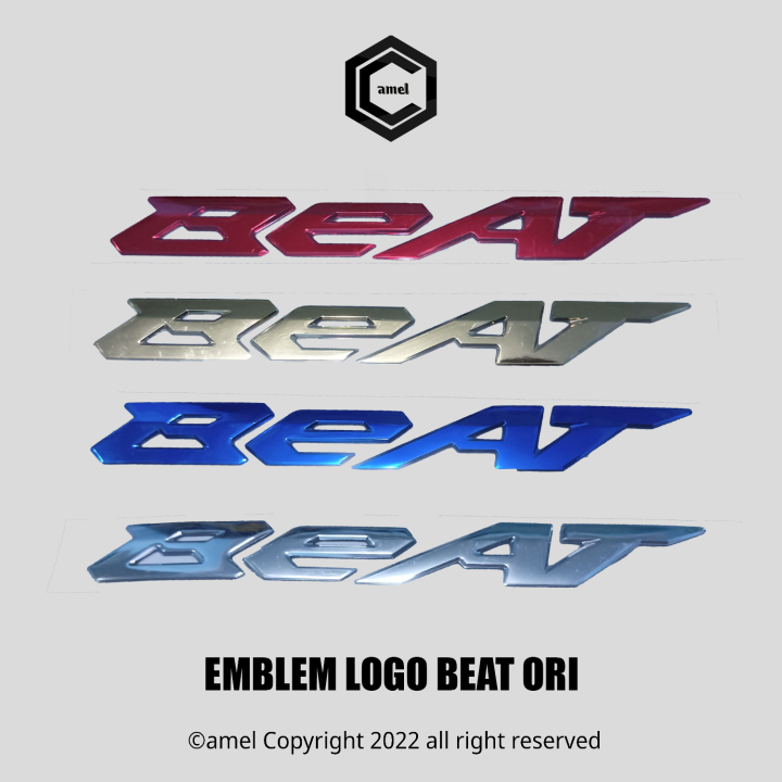 STICKER EMBLEM BEAT ORI 3D / EMBLEM BEAT ORIGINAL CHROME KANAN KIRI ...