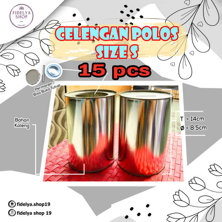 CELENGAN KALENG POLOS BUKA TUTUP BESAR isi 15 pcs | Lazada Indonesia