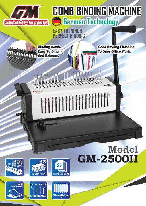 Geomaster 2500 III Binding Machine , Heavy Duty Binding Machine - 25 Sheets | Lazada